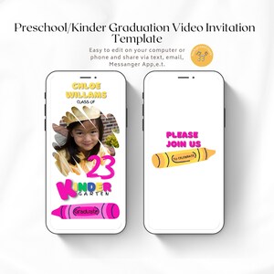 Preschool, Kindergarten Graduation Video Invitation, Animated Grad ...