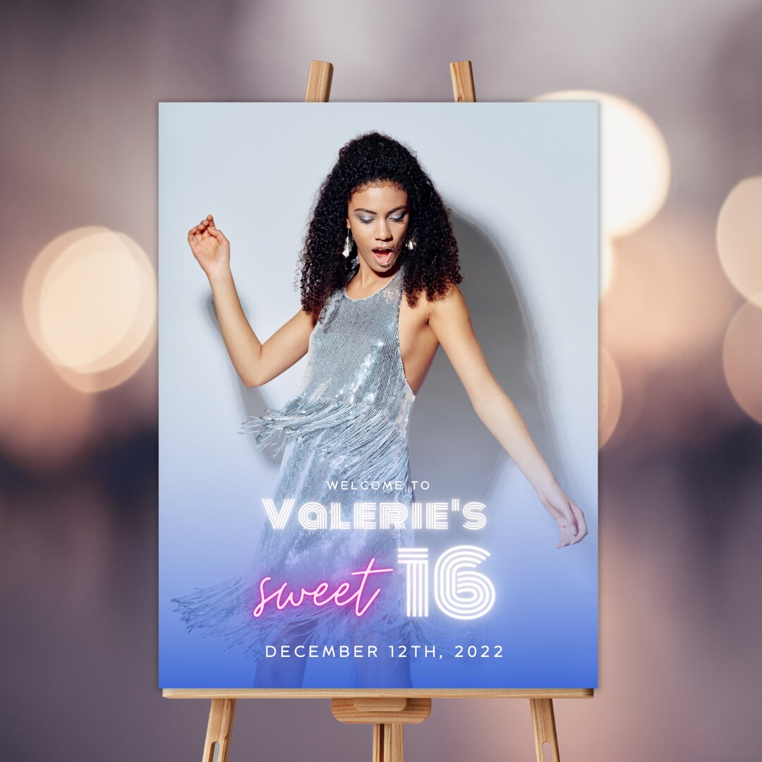 16th Birthday Welcome Sign, Sweet Sixteen Sign, Quinceanera Welcoming ...