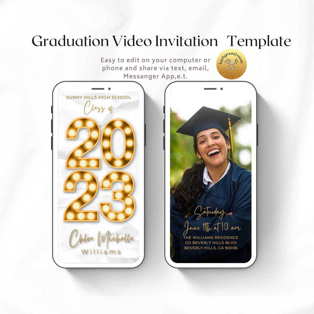 Graduation Video Invitation, Animated Grad Announcement, Graduation ...
