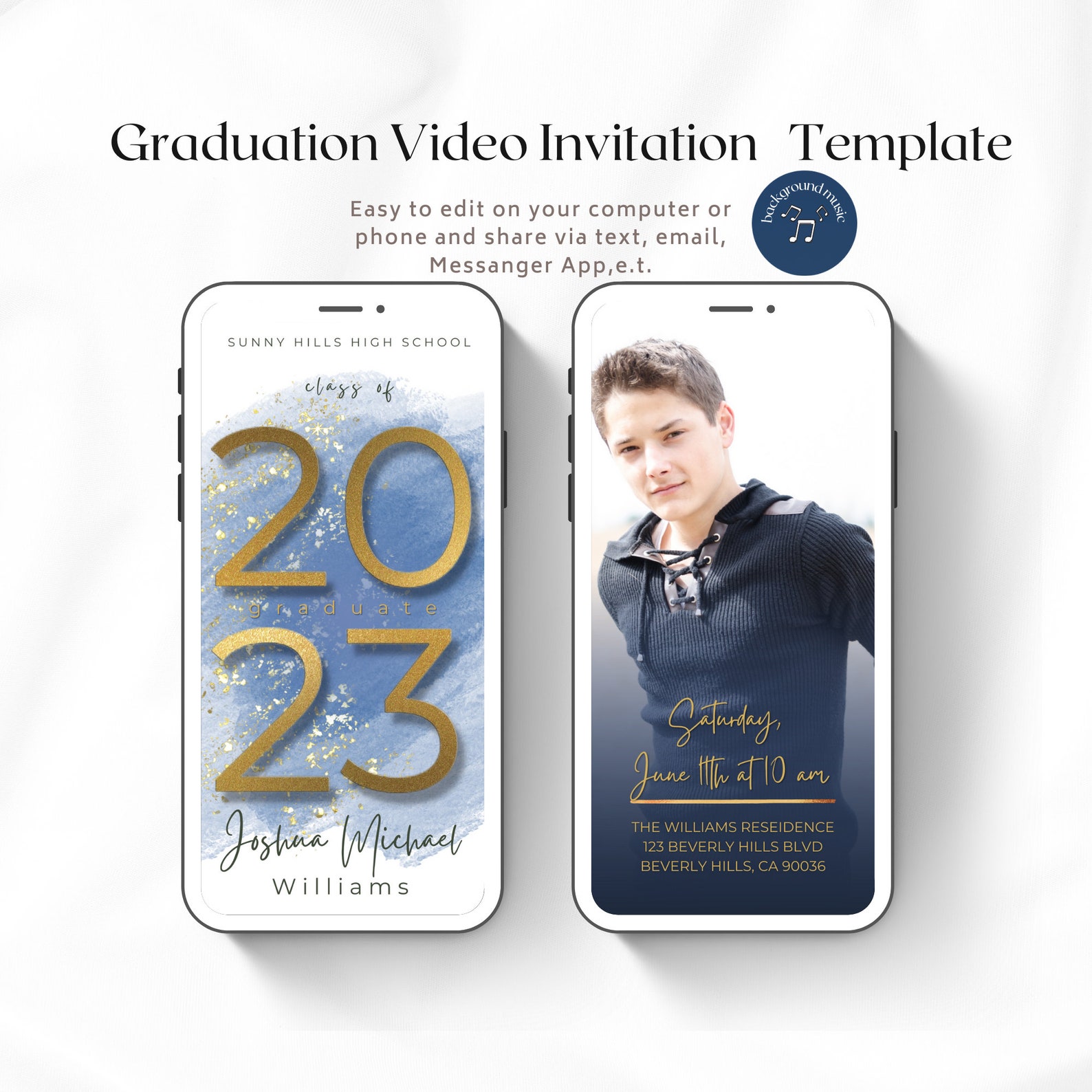 Graduation Video Invitation Animated Grad Announcement - Etsy