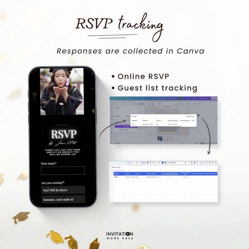 Grad Web Invite With RSVP 2026, Digital Graduation Website Evite ...
