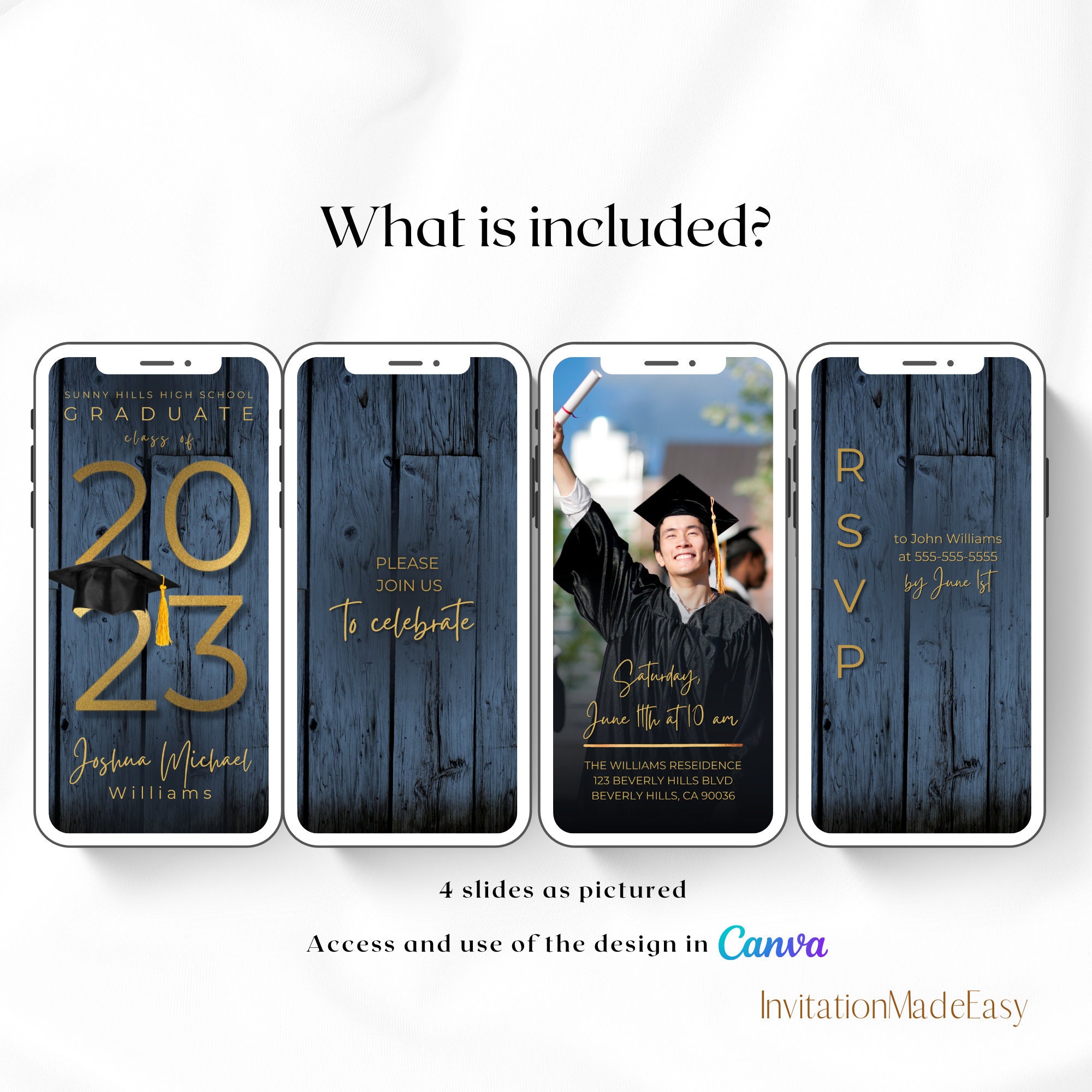 Graduation Party Video Invitation Animated Grad Announcement - Etsy