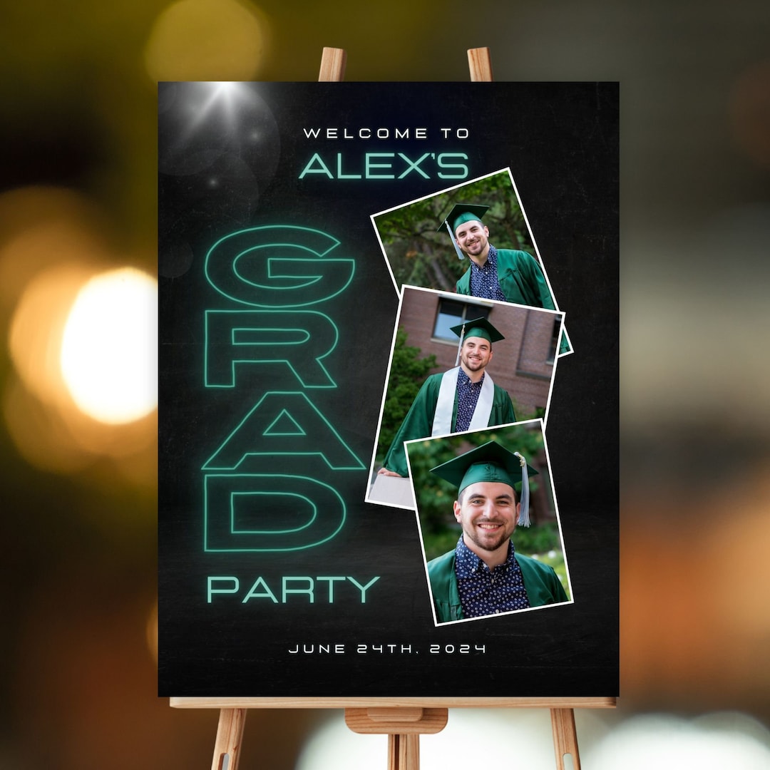 Graduation Party Welcome Sign, Photo Grad Poster, Printable Graduation ...