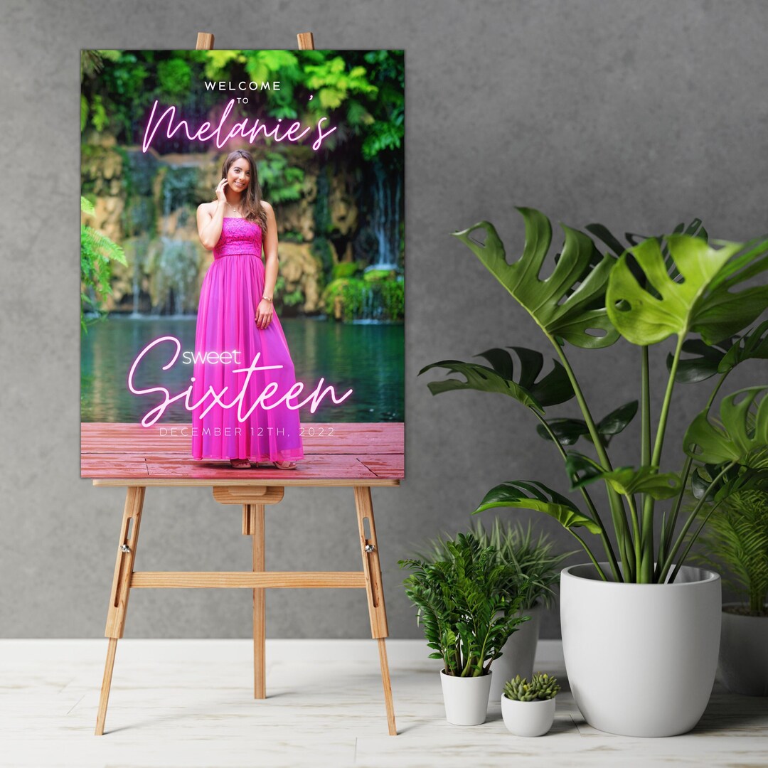 16th Birthday Welcome Sign, Sweet Sixteen Sign, Quinceanera Welcoming ...