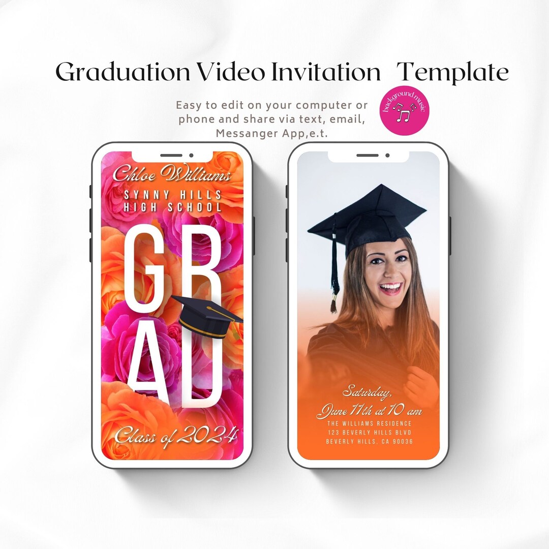 Graduation Video Invitation, Animated Grad Announcement, Graduation ...