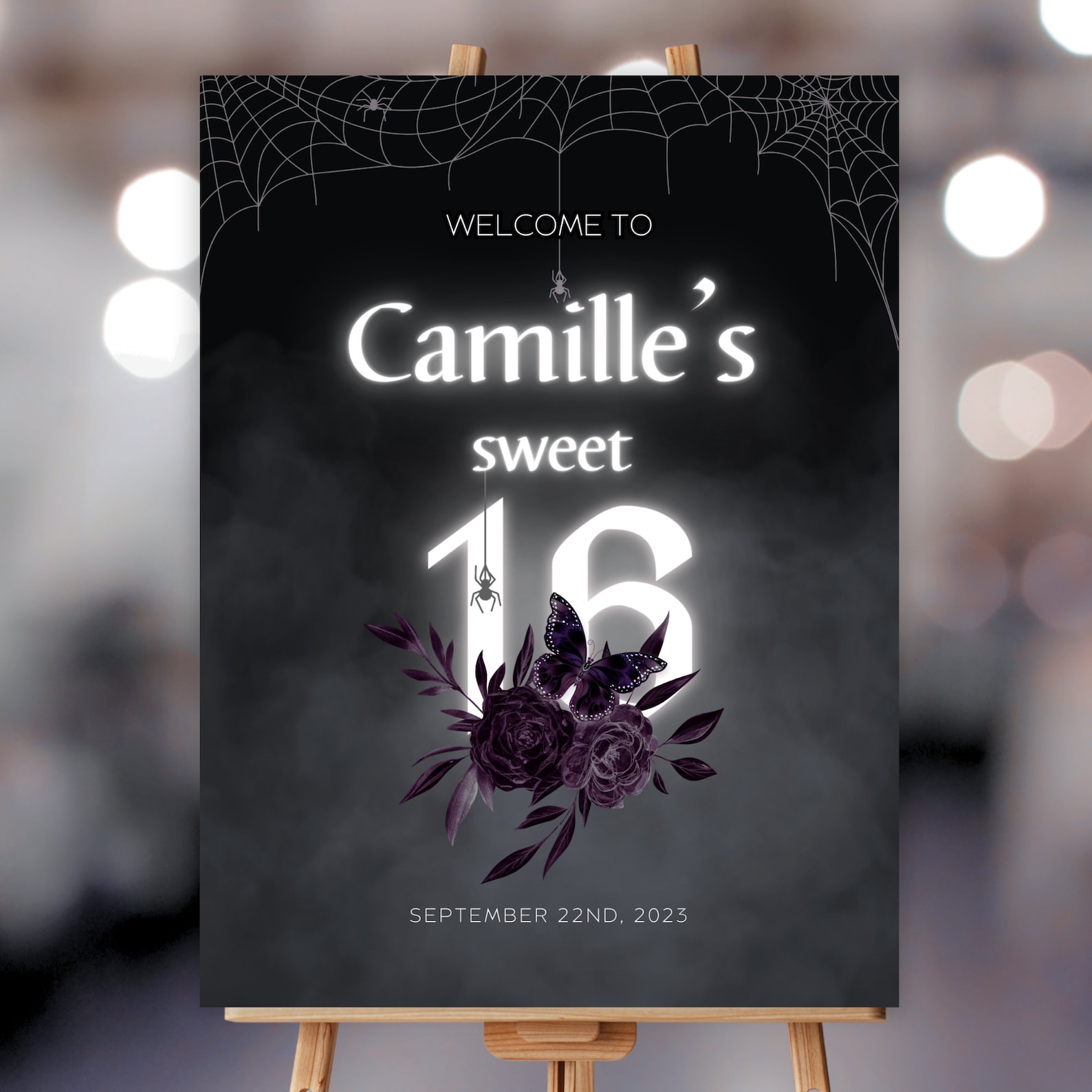 16th Birthday Welcome Sign Goth Sweet Sixteen Sign - Etsy