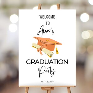 Graduation Party Welcome Sign, Minimalist Grad Poster, Printable ...