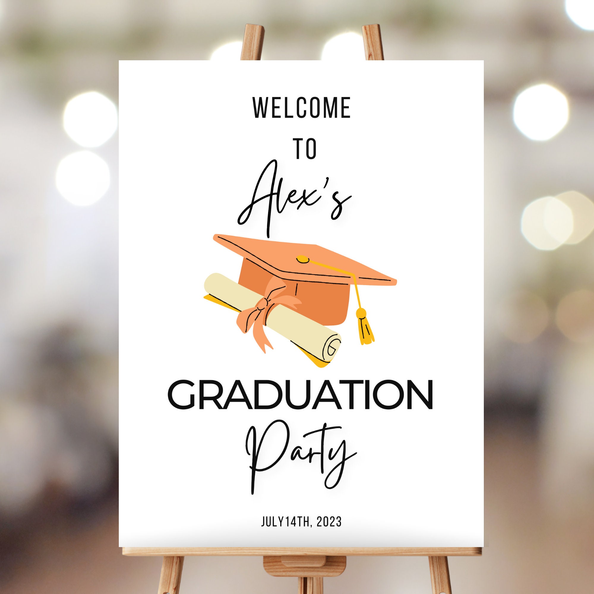 Graduation Party Welcome Sign Minimalist Grad Poster - Etsy