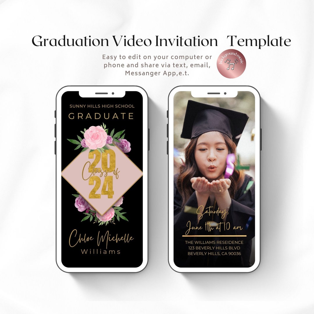Graduation Video Invitation, Animated Grad Announcement, Graduation ...