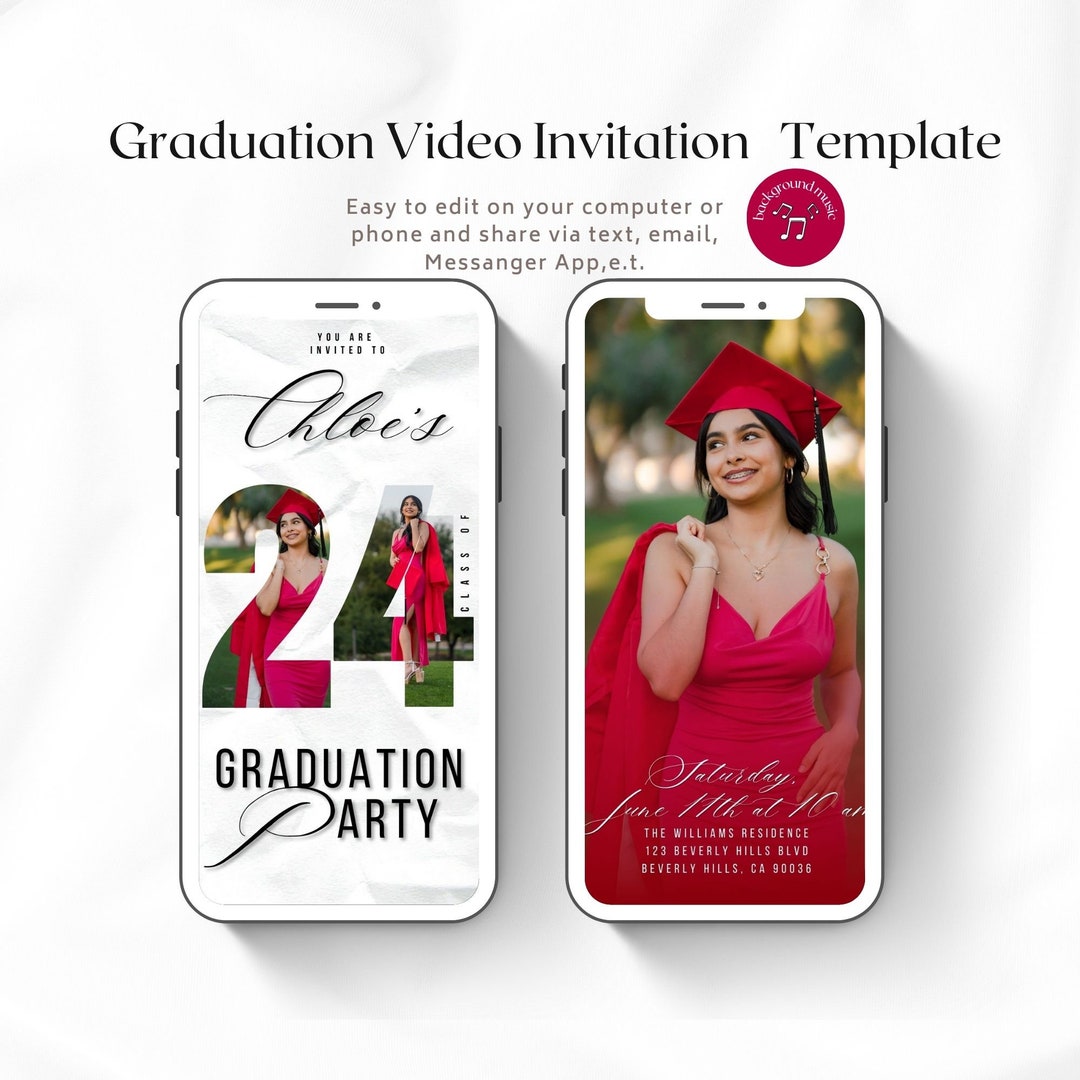 Graduation Video Invitation, Animated Grad Announcement, Graduation ...