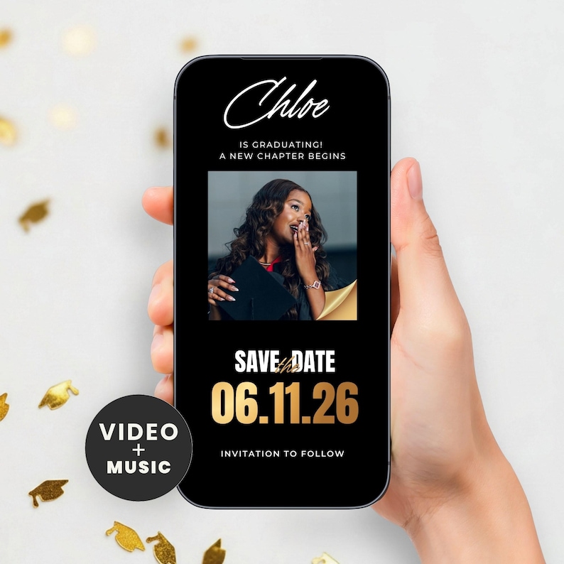 Photo Graduation Save the Date Video Invitation, Class of 2026 ...