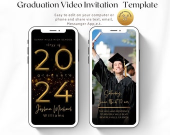 Graduation Video Invitation, Animated Grad Announcement, Football ...