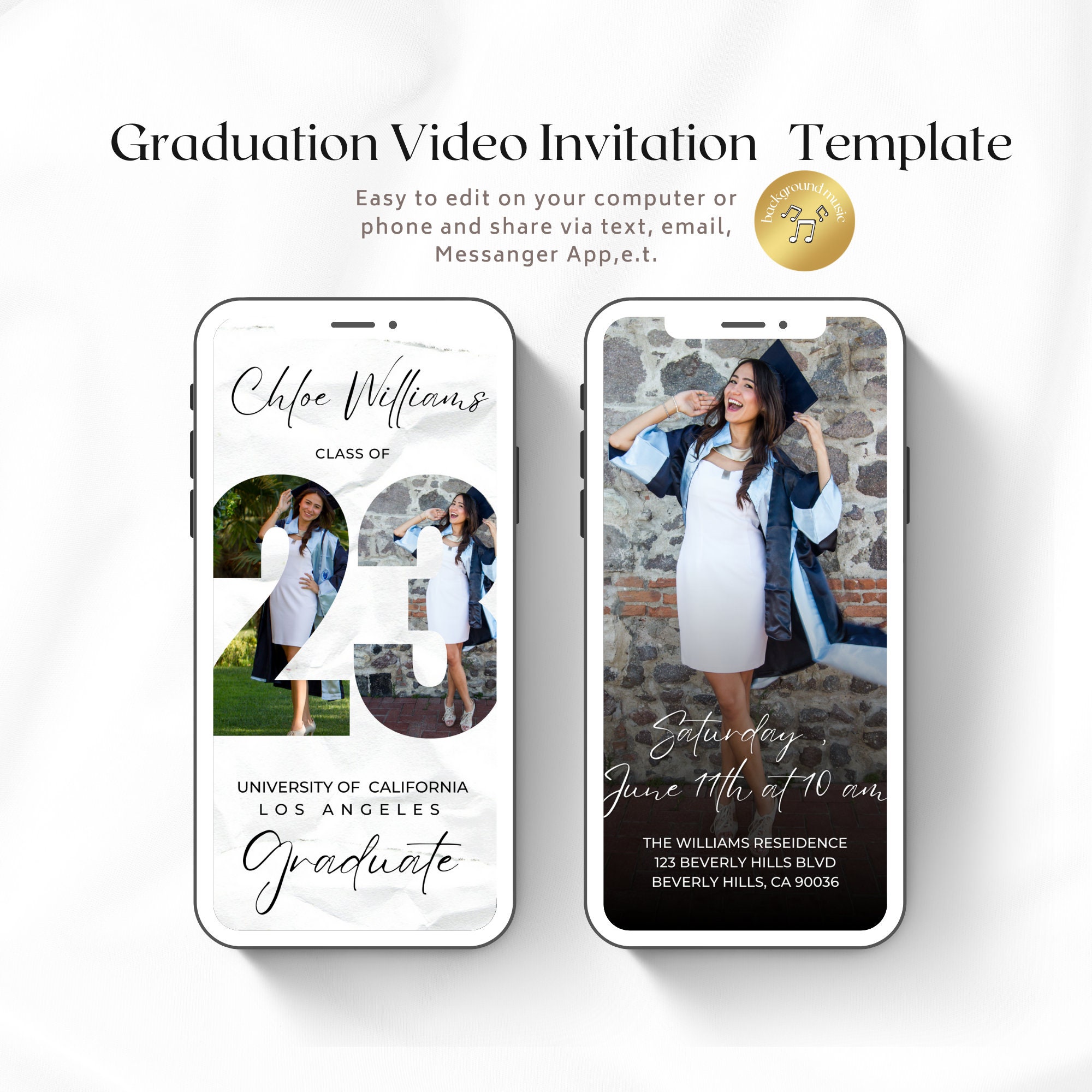 Graduation Party Video Invitation Animated Grad Announcement - Etsy