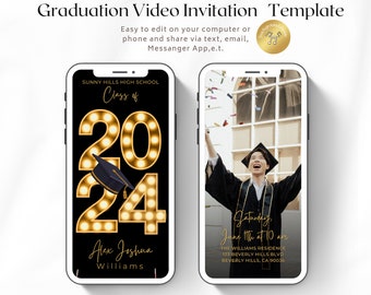 Graduation Video Invitation, Animated Grad Announcement, Graduation ...