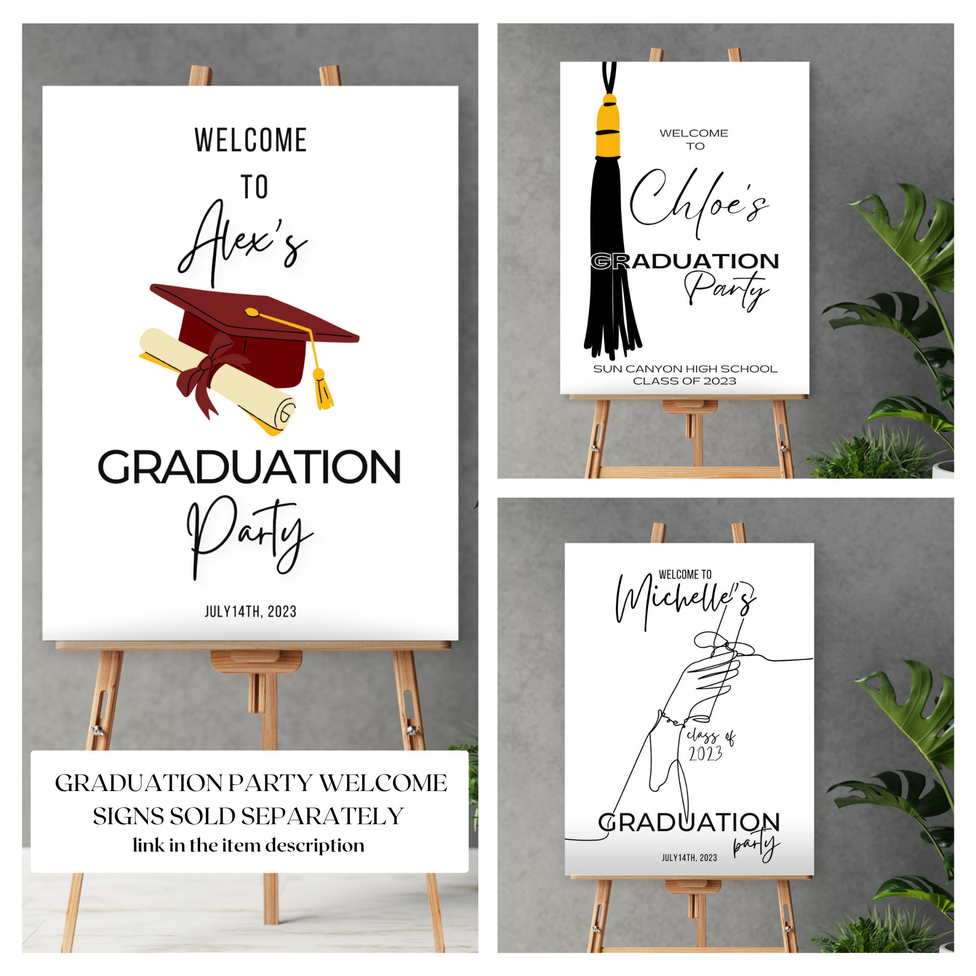Graduation Party Welcome Sign, Grad Disco Party Poster, Printable ...
