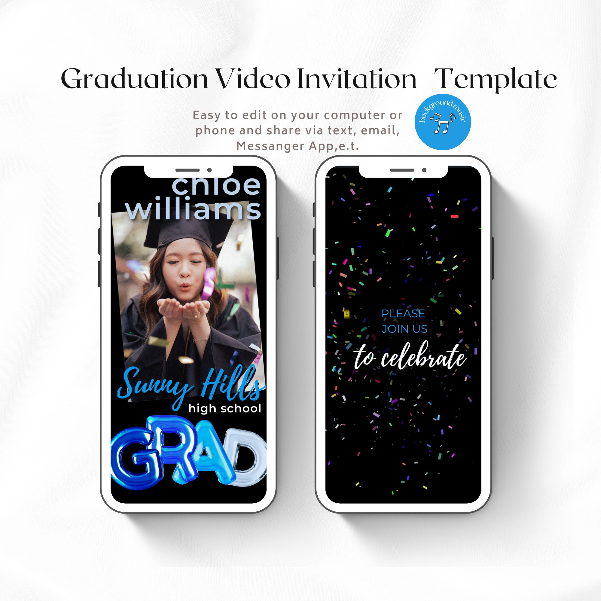 Graduation Video Invitation Animated Grad Announcement - Etsy