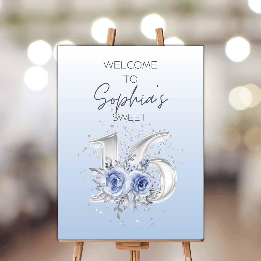 16th Birthday Welcome Sign, Sweet Sixteen Sign, Quinceanera Welcoming ...