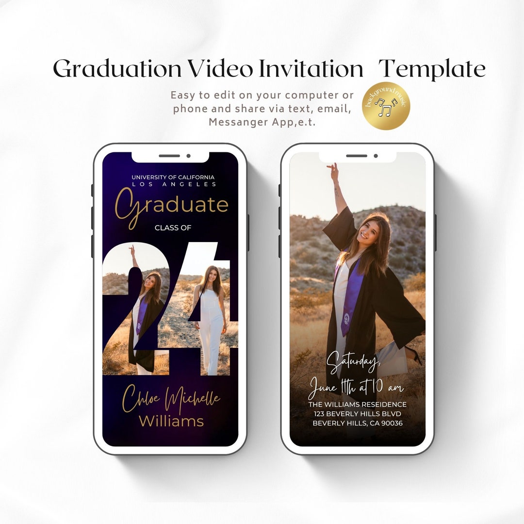 Graduation Video Invitation, Animated Grad Announcement, Graduation ...