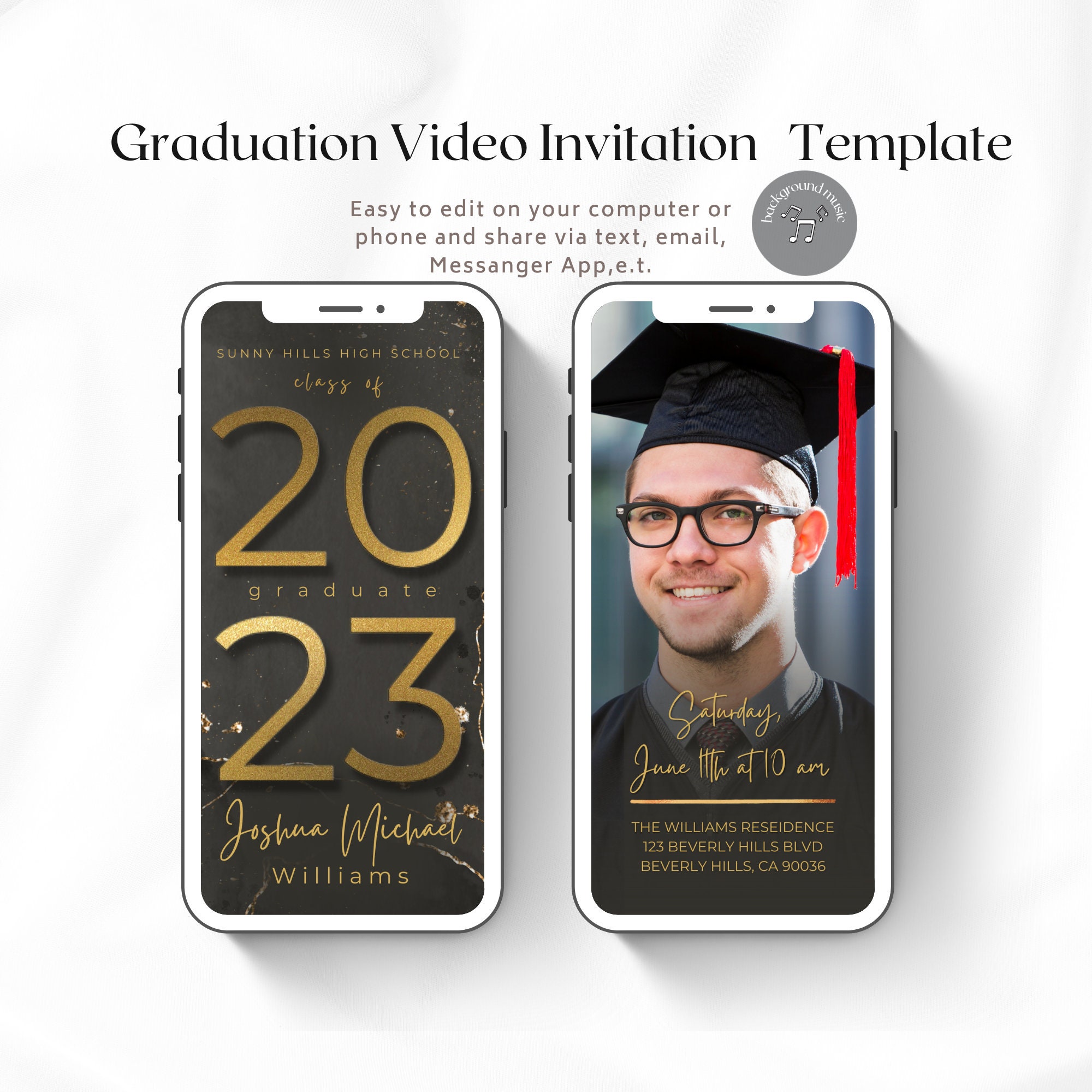 Graduation Video Invitation Animated Grad Announcement - Etsy