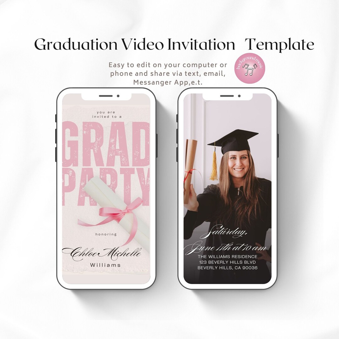 Graduation Video Invitation, Animated Grad Announcement, Graduation ...