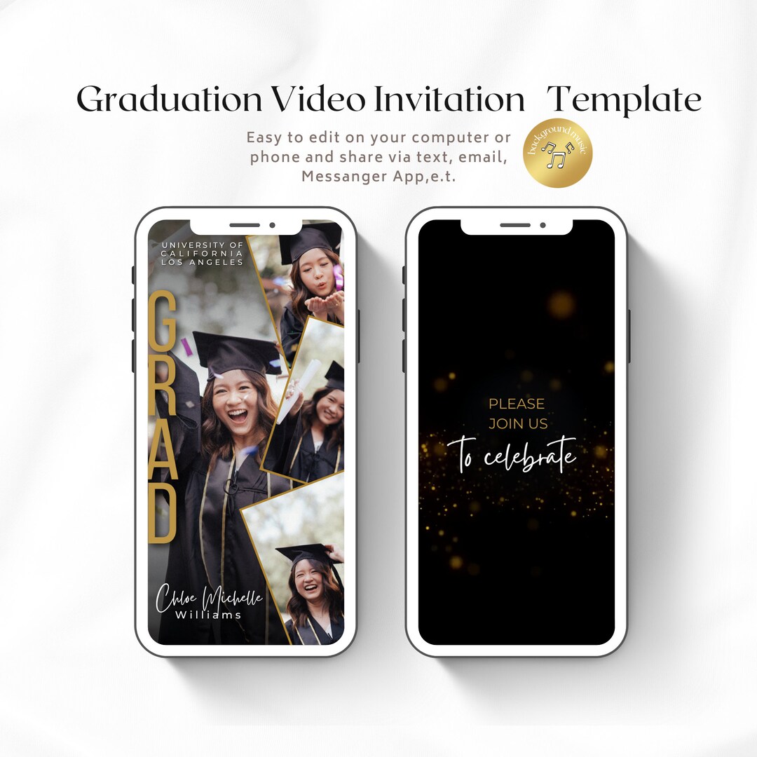 Graduation Video Invitation, Animated Grad Announcement, Graduation ...