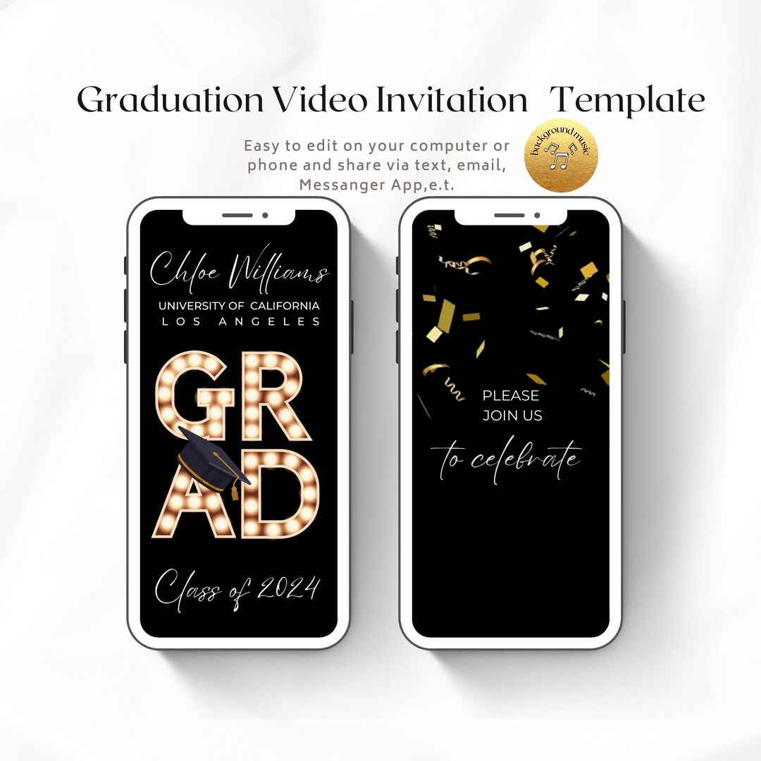 Graduation Video Invitation, Animated Grad Announcement, Graduation ...
