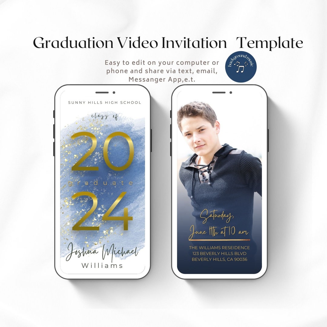 Graduation Video Invitation, Animated Grad Announcement, Graduation ...