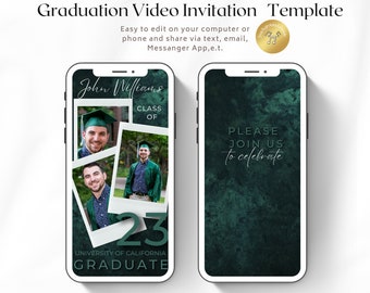 Graduation Video Invitation, Animated Grad Announcement, Neon ...