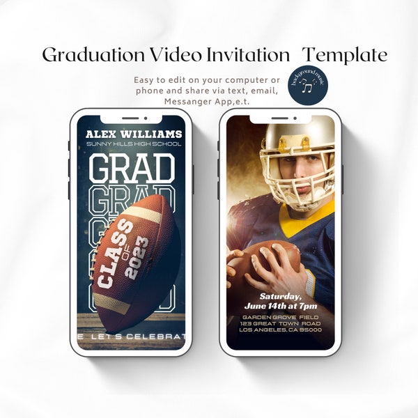 Football Graduation Invitations - Etsy