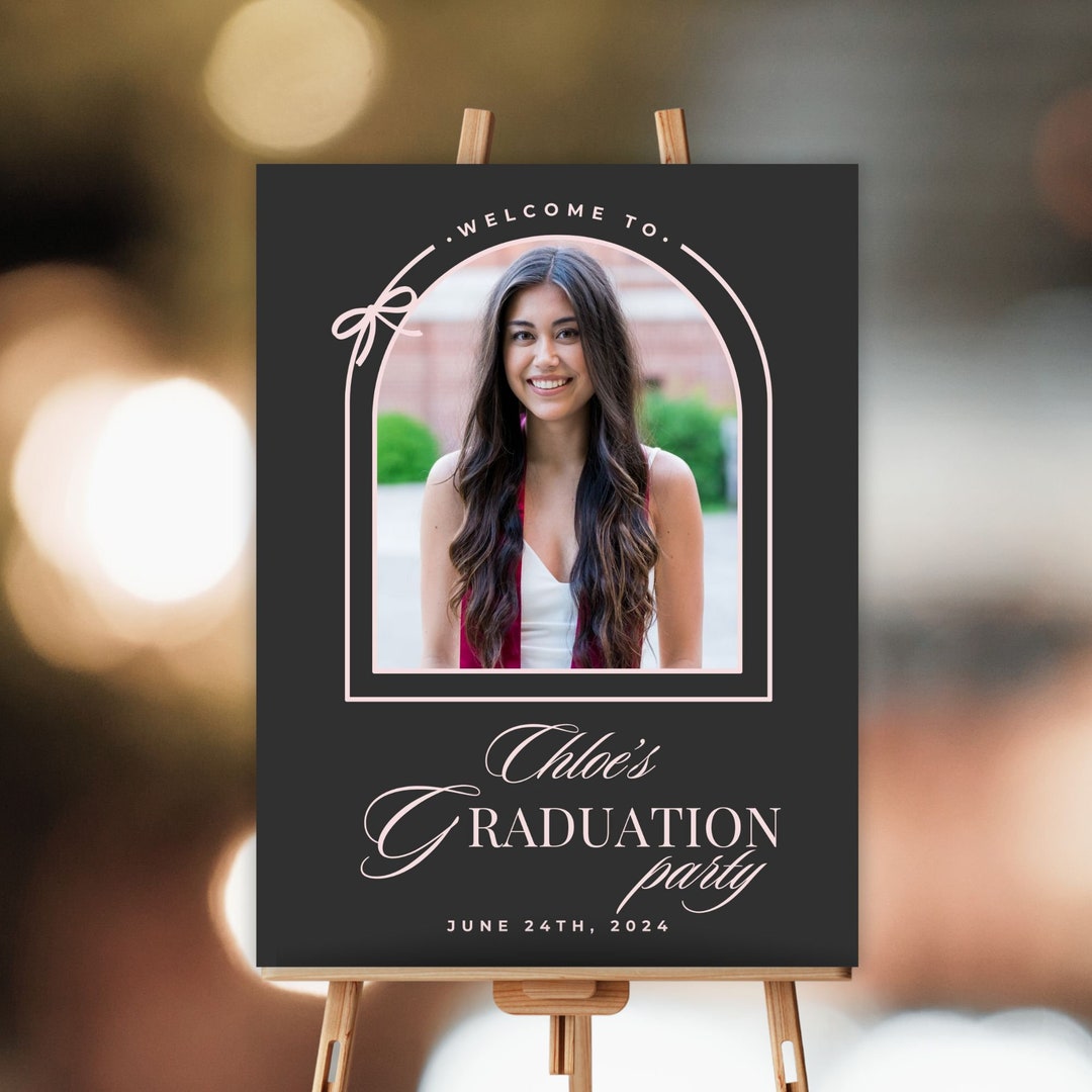 Graduation Party Welcome Sign, Grad Party Poster, Printable Graduation ...