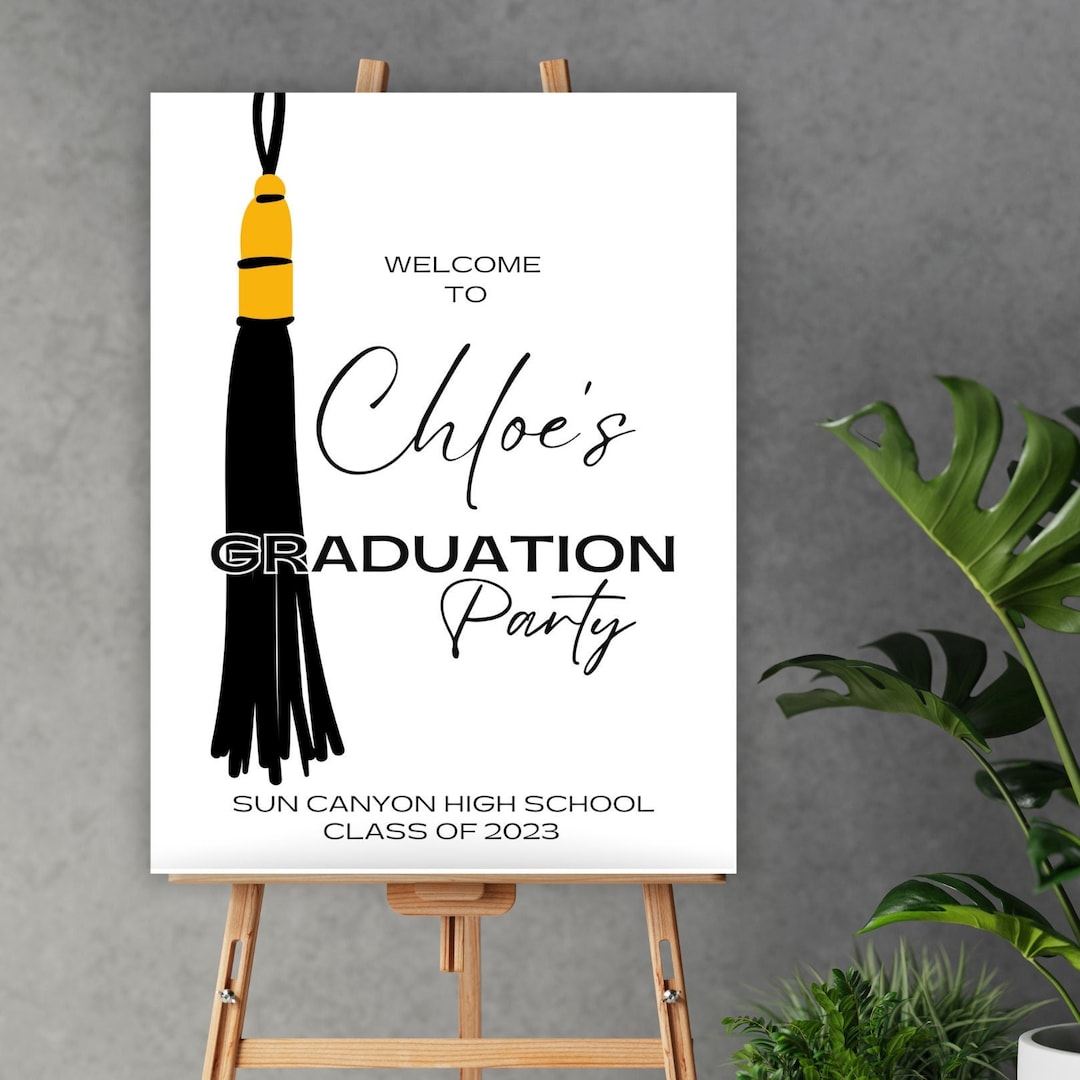 Graduation Party Welcome Sign, Minimalist Grad Poster, Printable ...