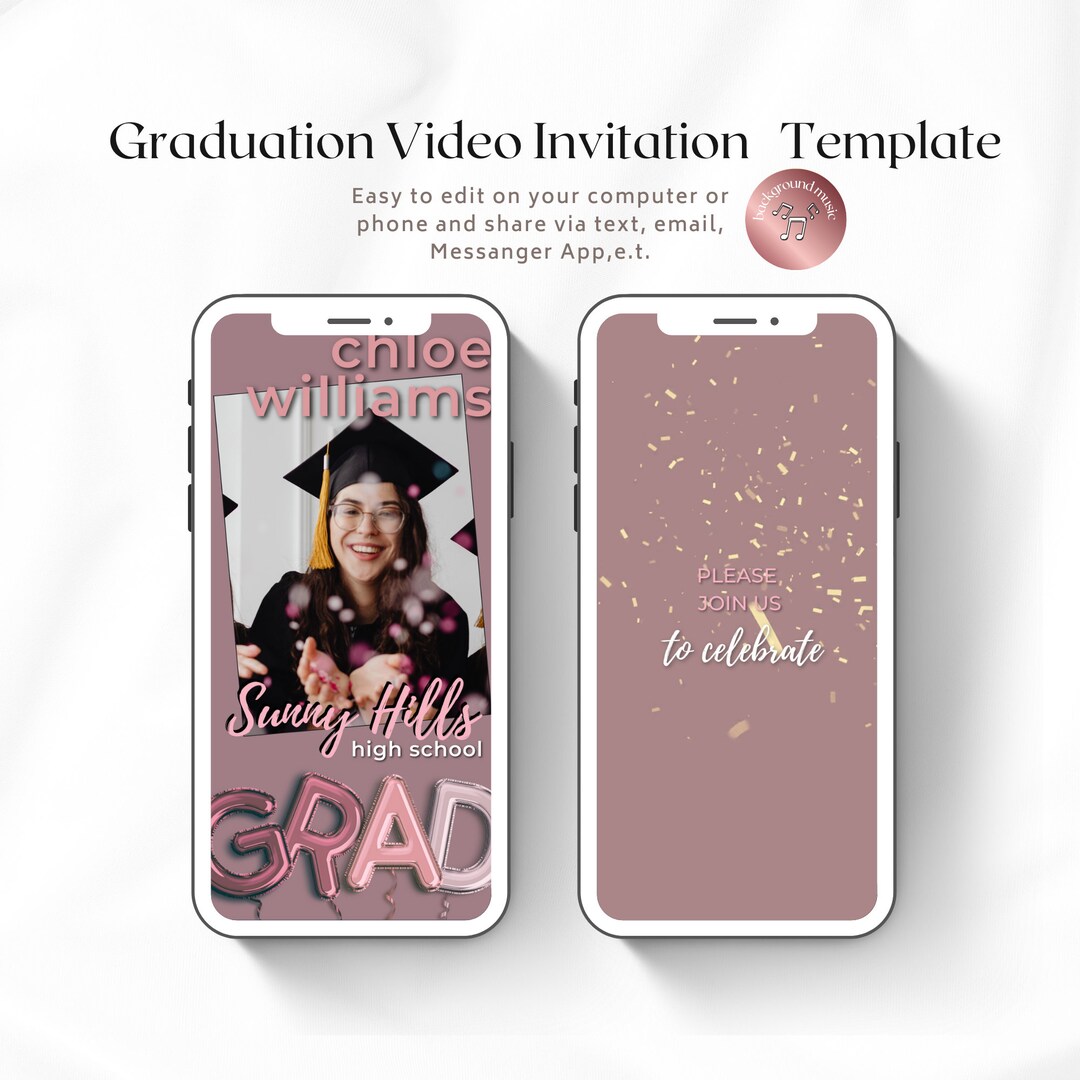 Graduation Video Invitation, Animated Grad Announcement, Graduation ...