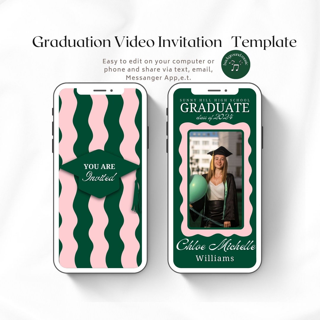Graduation Video Invitation, Animated Grad Announcement, Graduation ...