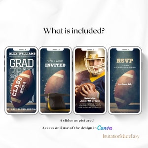 Graduation Video Invitation, Animated Grad Announcement, Football ...