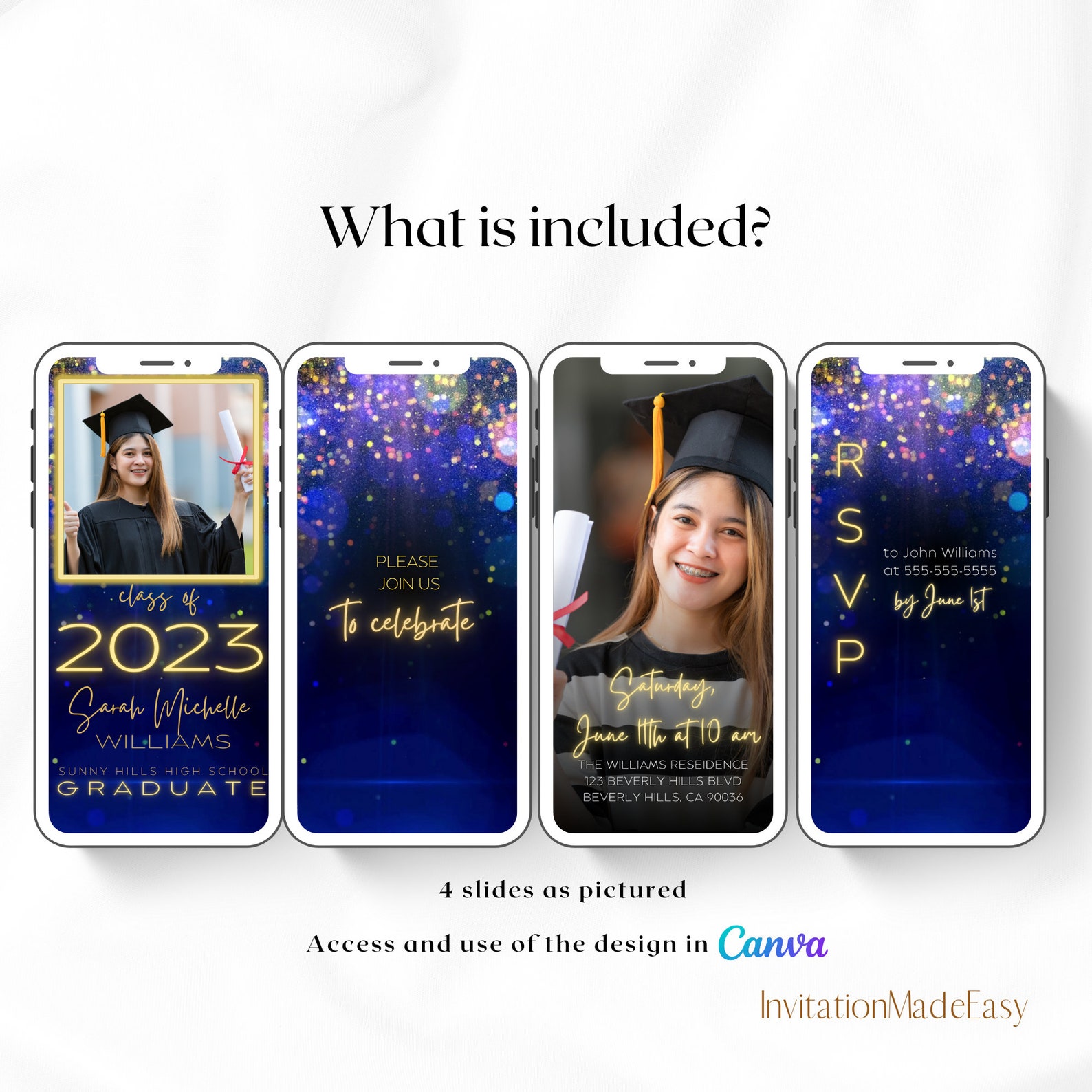 Graduation Party Video Invitation Animated Grad Announcement - Etsy