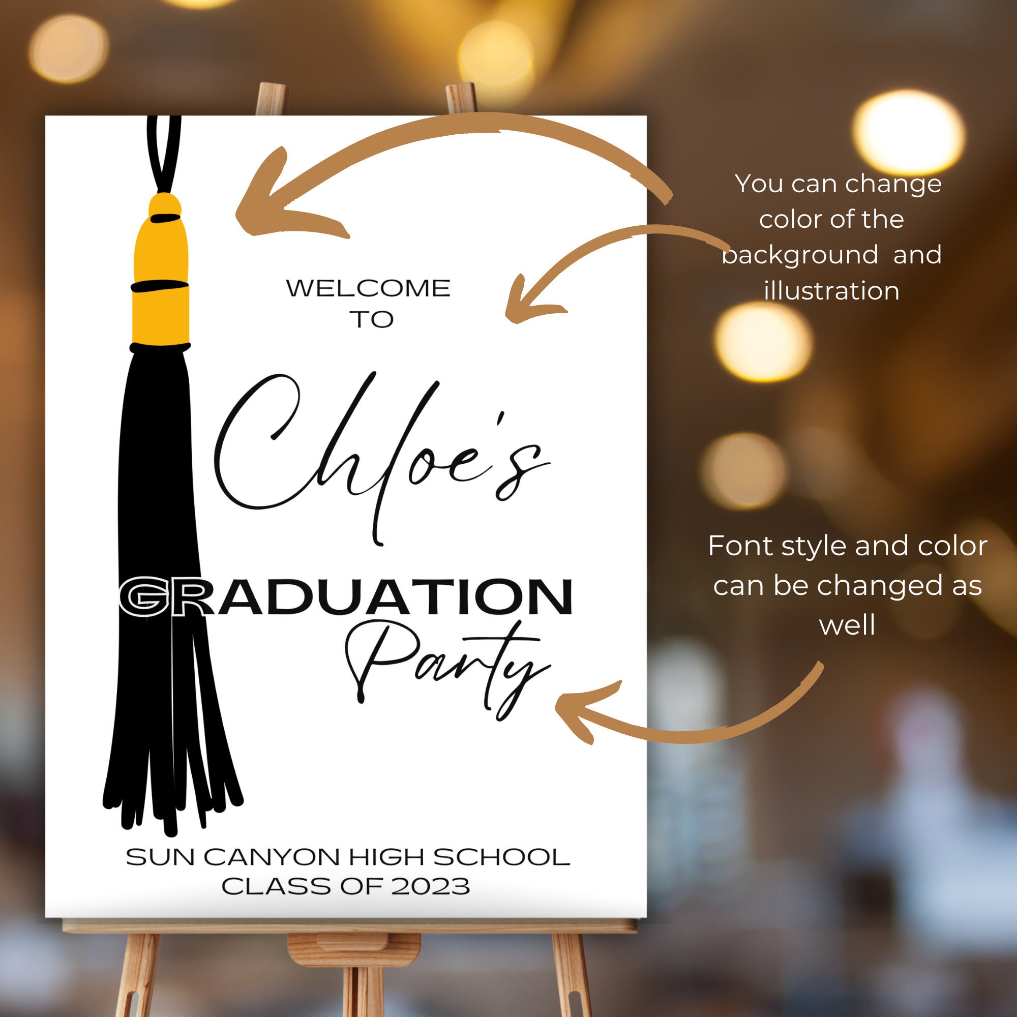 Graduation Party Welcome Sign Minimalist Grad Poster - Etsy