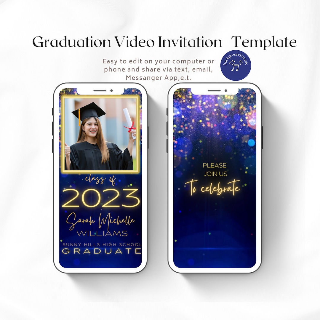 Graduation Party Video Invitation, Animated Grad Announcement ...