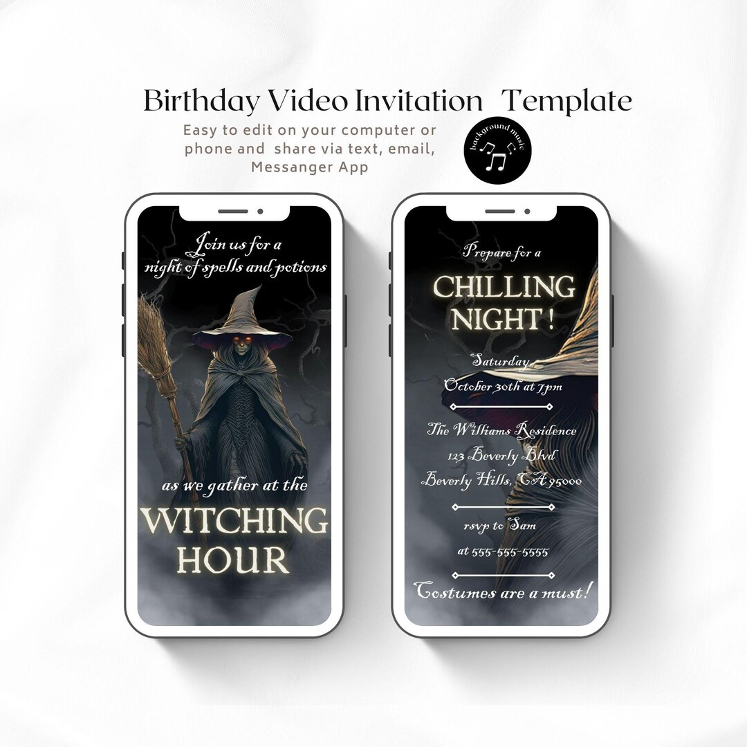 Witching Hour Halloween Adult Party Video Invitation, Bewitching ...