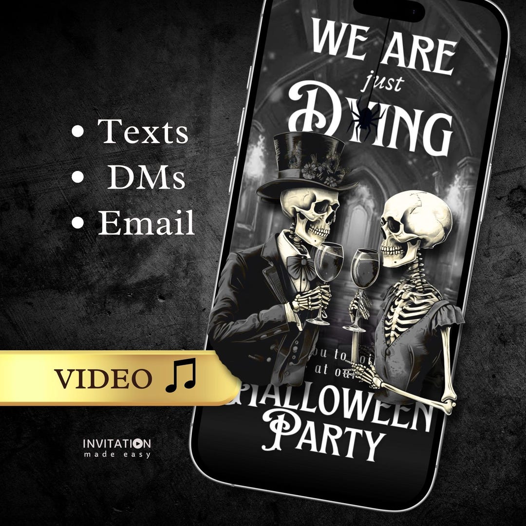 Spooky Halloween Video Invite: Animated Costume Party Template (digital ...