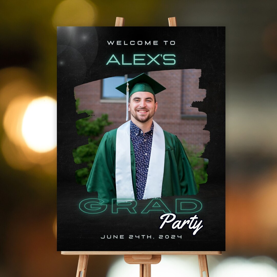 Graduation Party Welcome Sign, Photo Grad Poster, Printable Graduation ...