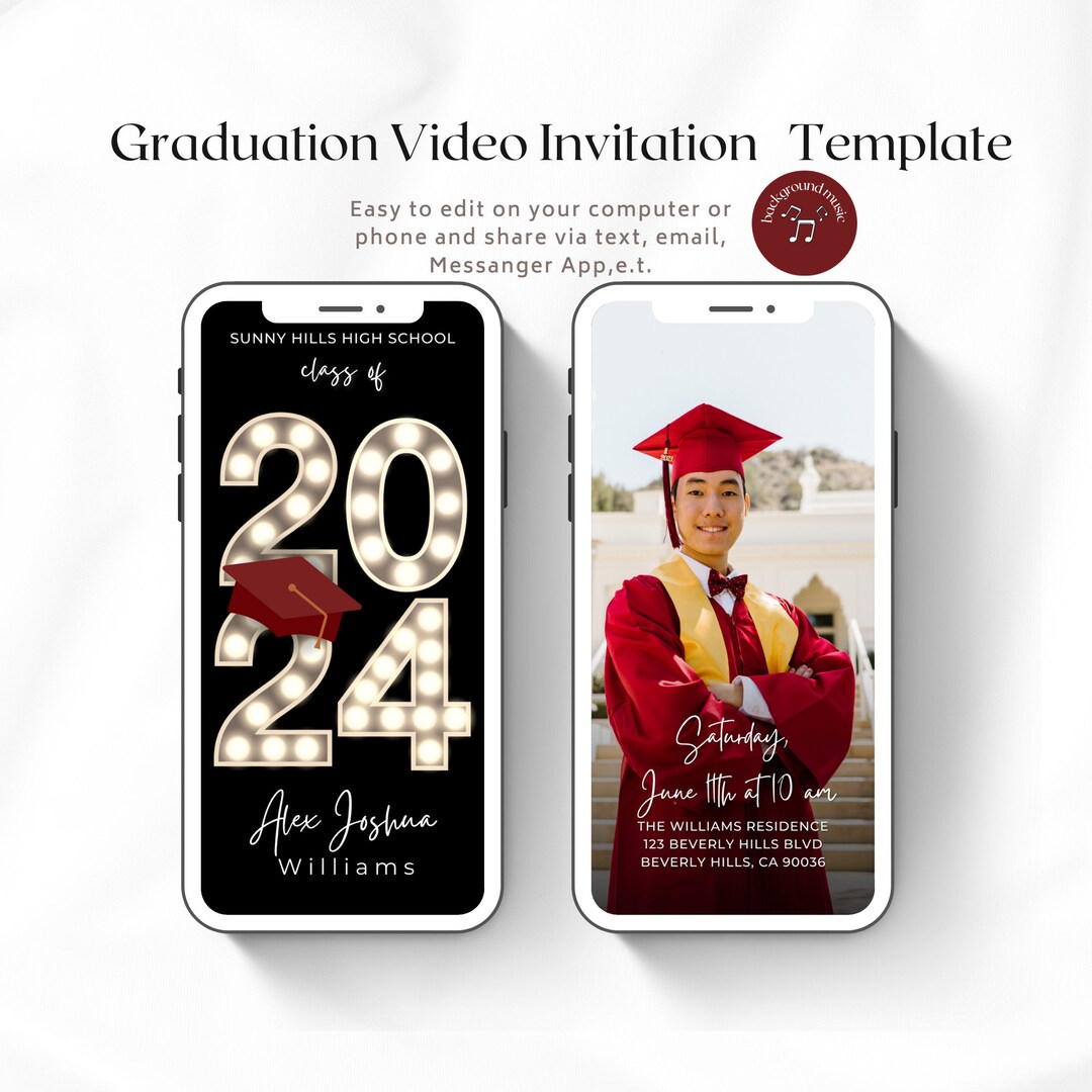 Graduation Video Invitation, Animated Grad Announcement, Graduation ...