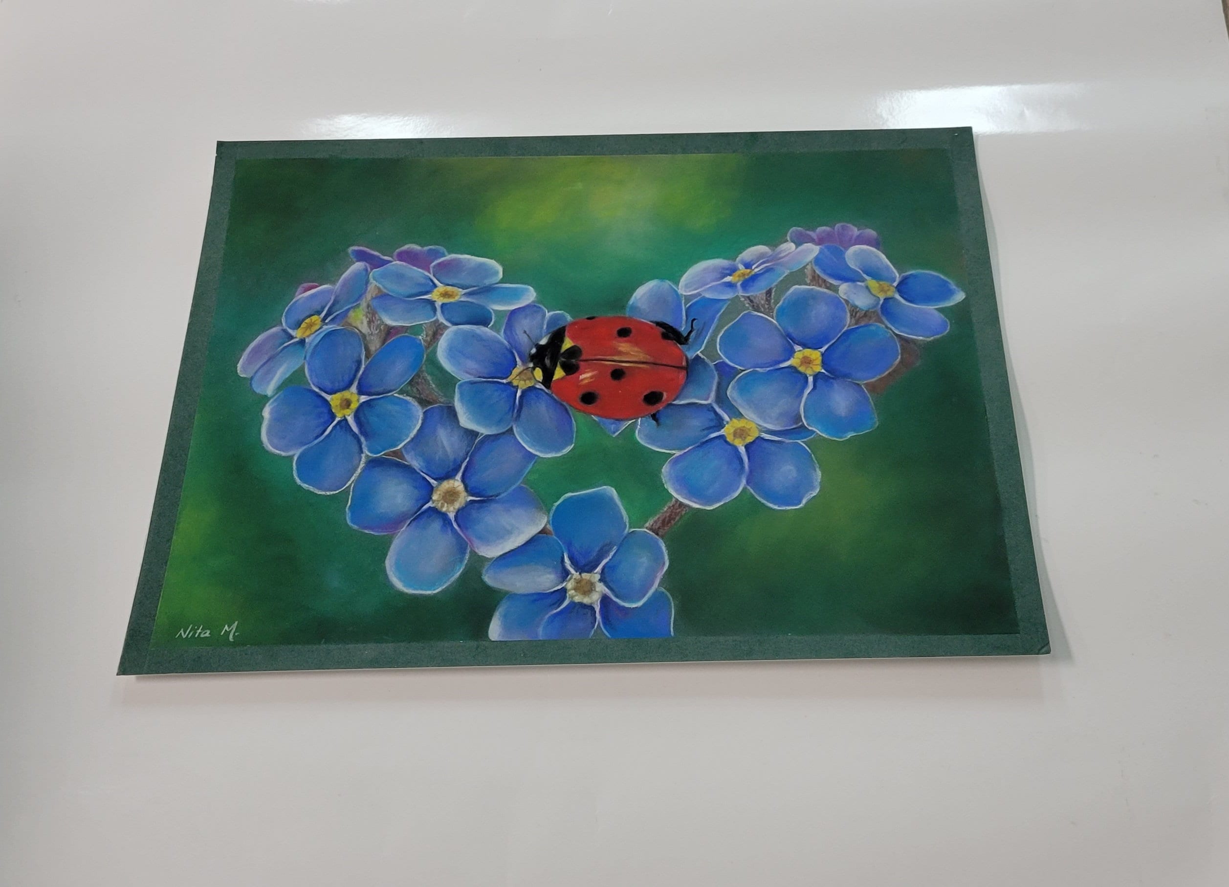 Original Ladybug on Flowers Pastel Drawing - Etsy