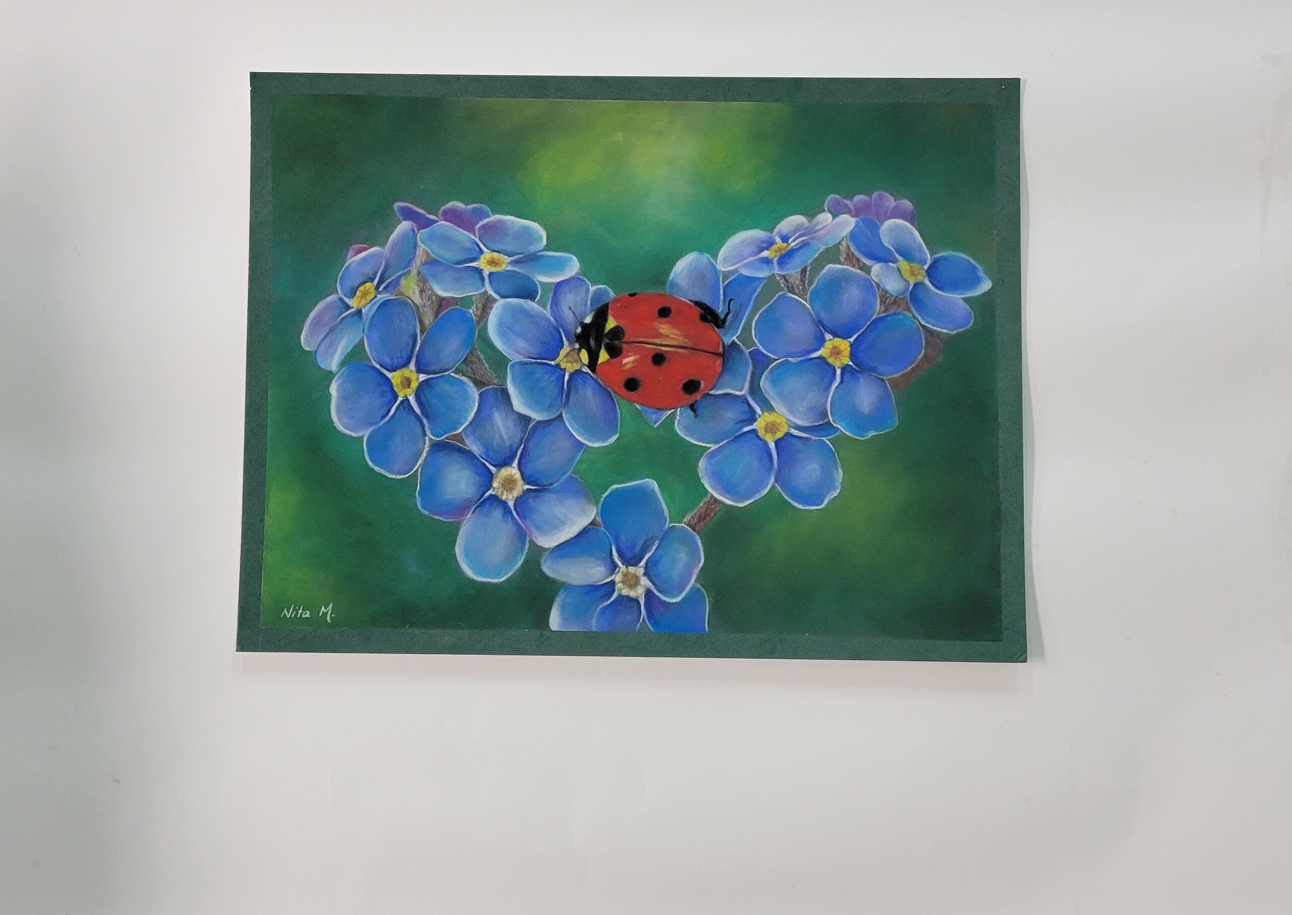 Original Ladybug on Flowers Pastel Drawing - Etsy