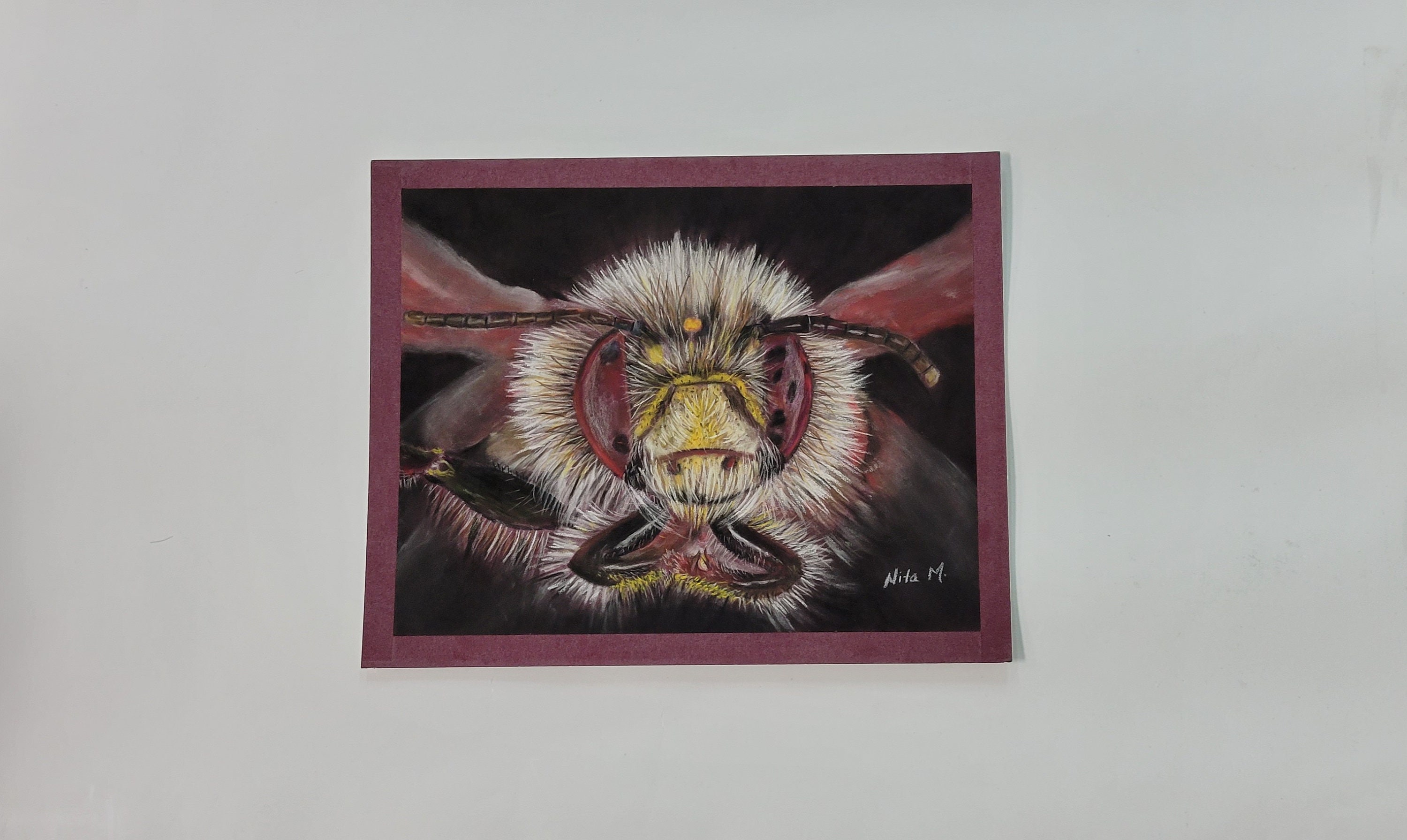 Original Bee Pastel Drawing - Etsy