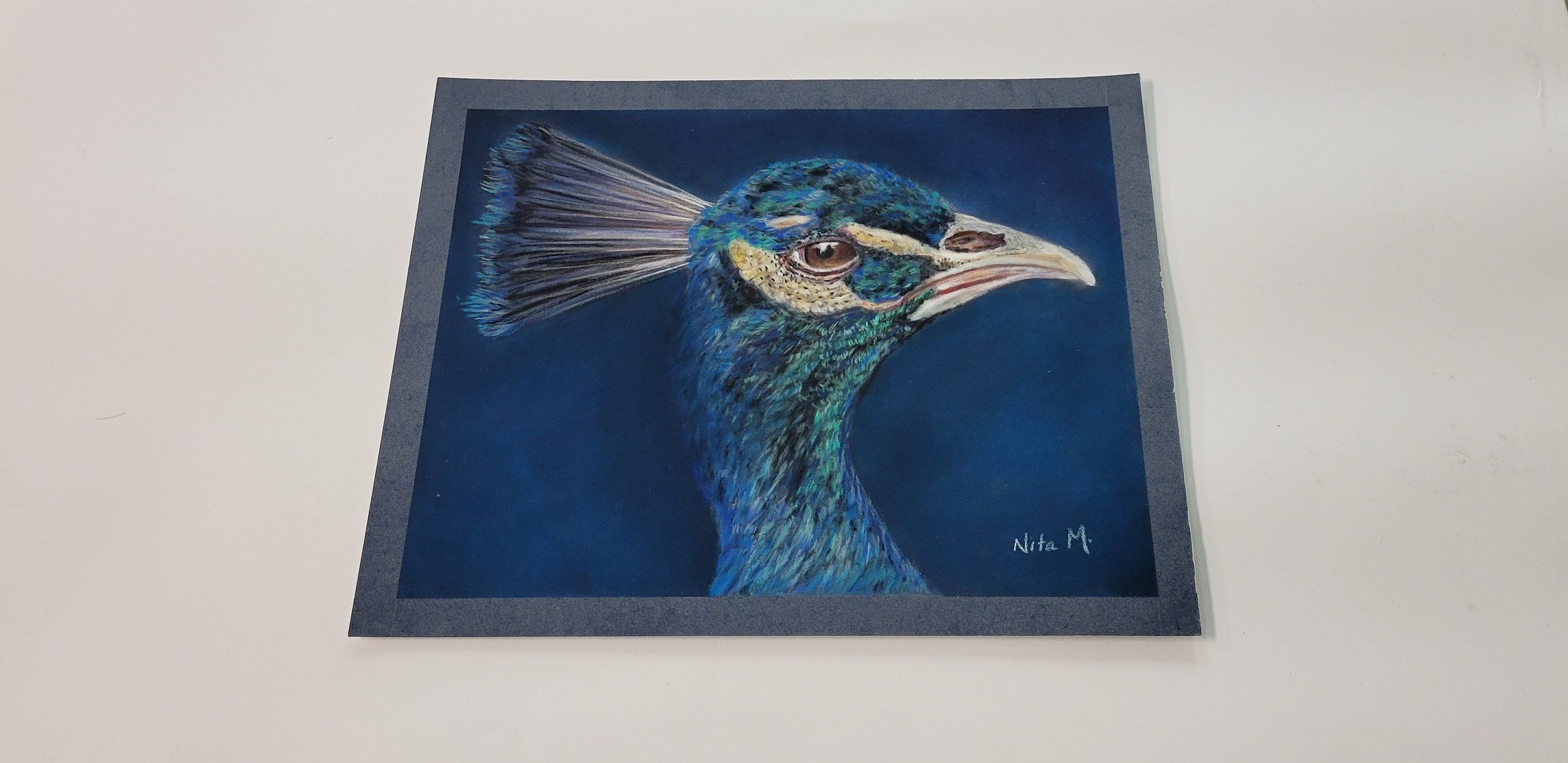 Original Peacock Pastel Drawing - Etsy