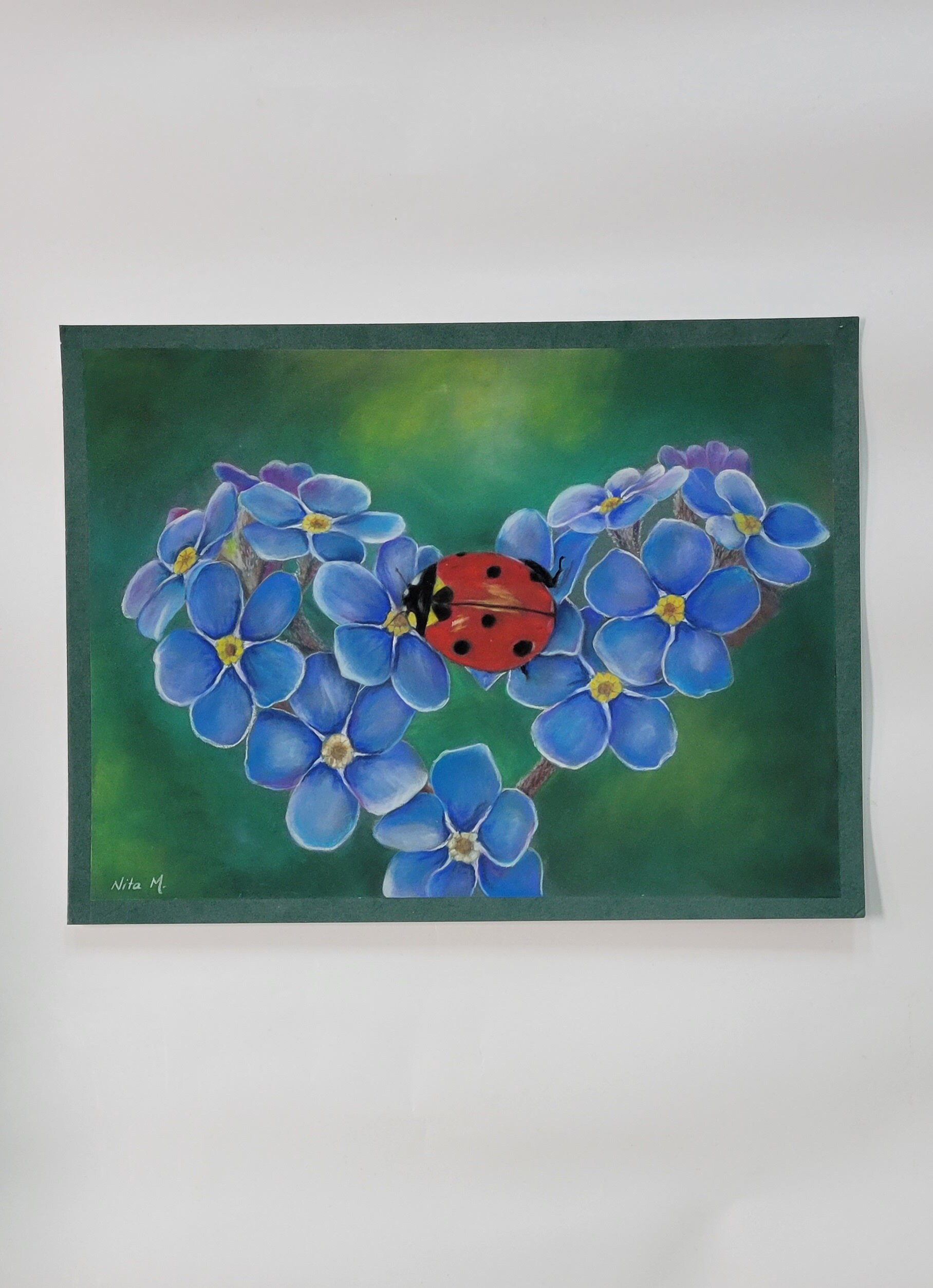 Original Ladybug on Flowers Pastel Drawing - Etsy