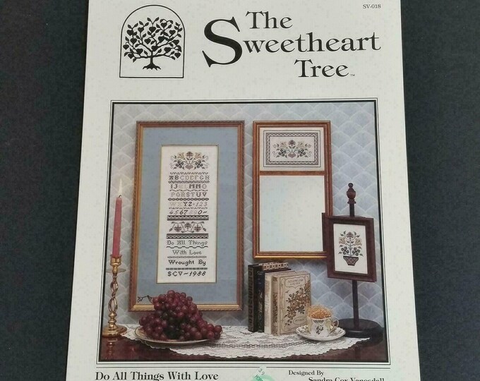 The Sweetheart Tree Cross Stitch Pattern Do All Things With Love SV018 Vanosdall - Etsy