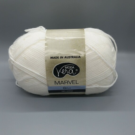 Moda Vera Marvel Yarn 100g 8ply Color 1001 Lot 777058 White - Etsy