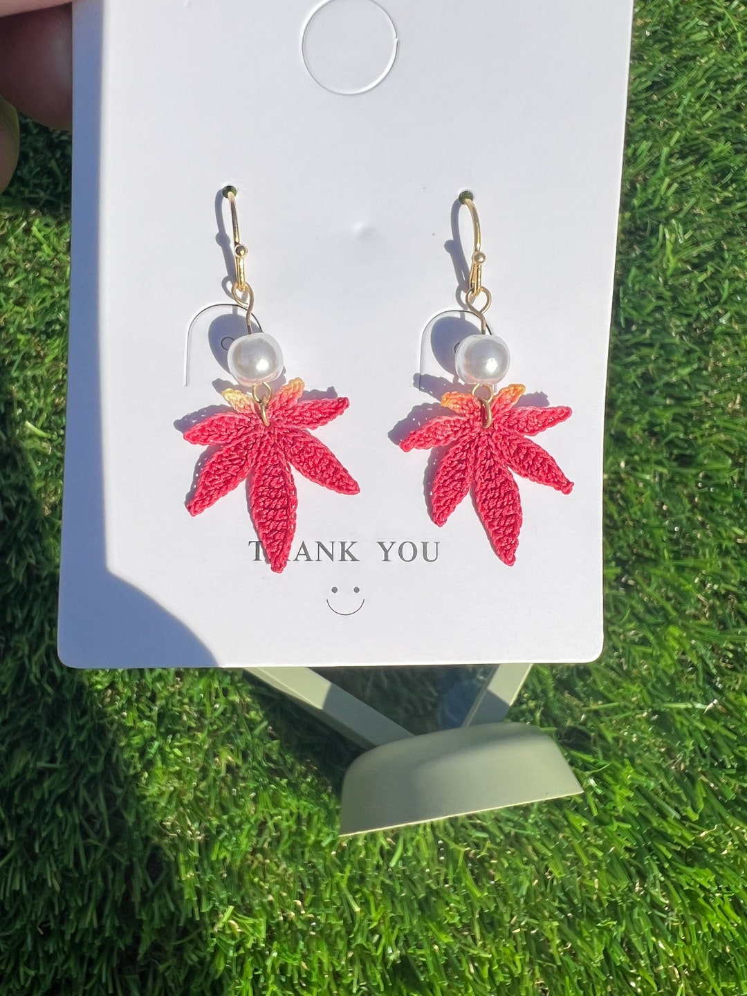 Crochet Maple Leaf Hook Earrings,unique Autumn Fall Fasion Jewelry,eco ...