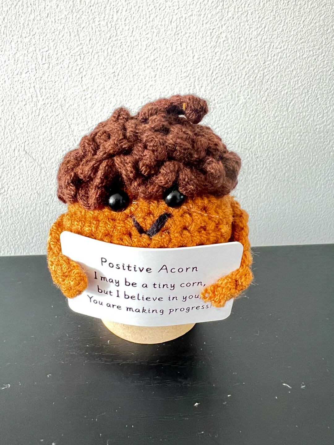 Handmade Crochet Positive Acorn – Cute Motivational Plush With ...